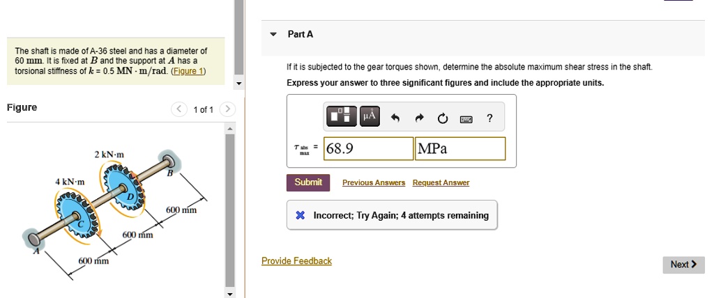 SOLVED: The shaft is made of A-36 steel and has a diameter of 60mm. It ...