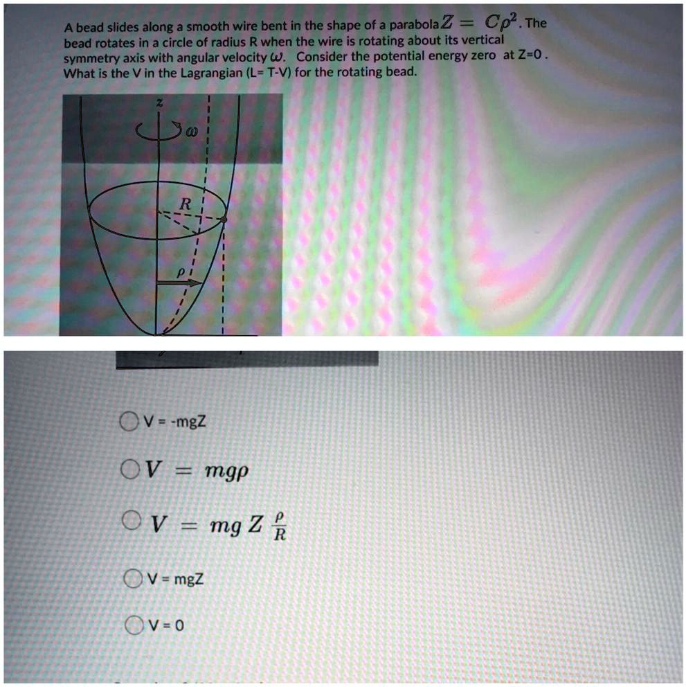 a bead slides along a smooth wire bent in the shape of a ...