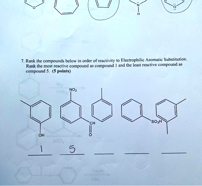 Solved 7 Rank The Compounds Below In Order Of Reactivity To