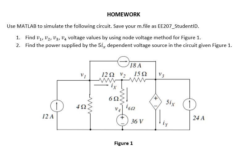 SOLVED: HOMEWORK Use MATLAB to simulate the following circuit. Save your m-file as ...