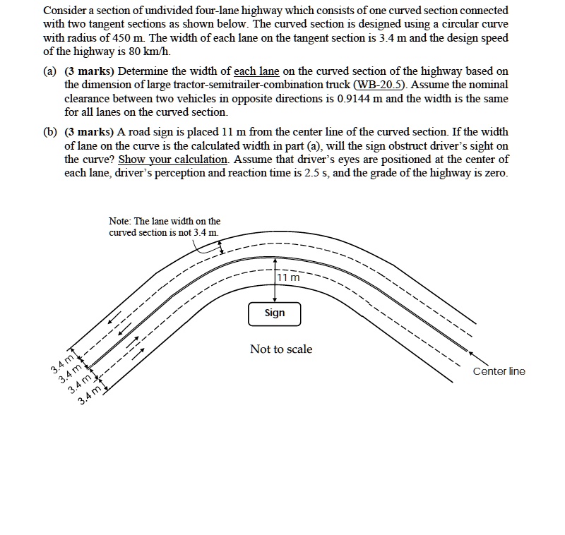 SOLVED: Consider a section of undivided four-lane highway which ...