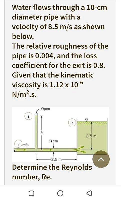 SOLVED: I need the answer quickly. Water flows through a 10-cm diameter ...