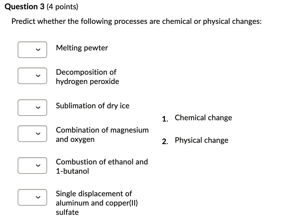SOLVED: Question 3 (4 points) Predict whether the following processes ...