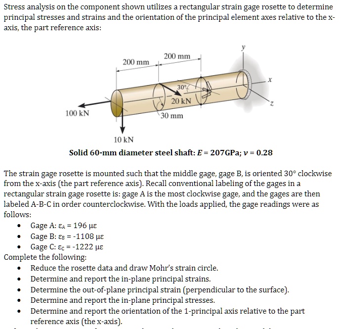 Stress analysis on the component shown utilizes a rectangular strain ...