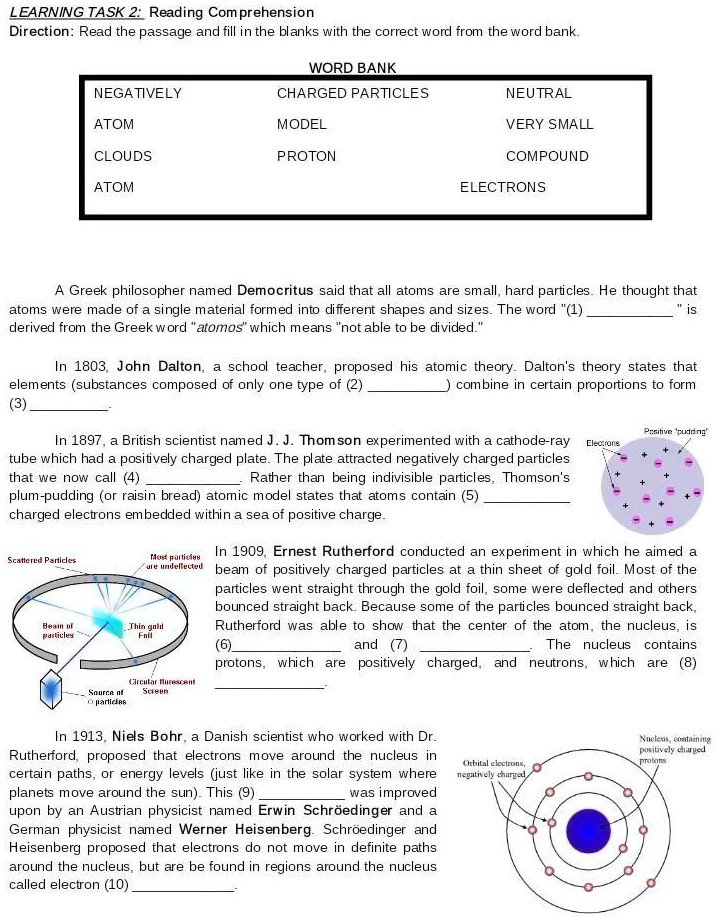 LEARNING TASK 2: Reading Comprehension Direction: Read the passage and ...