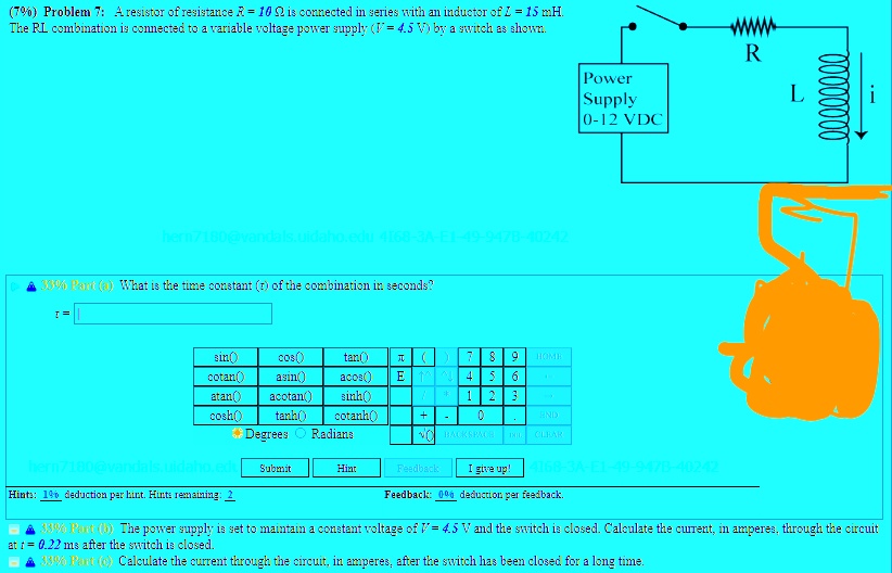 Solved Problem 7 A Resistor Of Resistance R 10 Ω Is Connected In Series With An Inductor Of