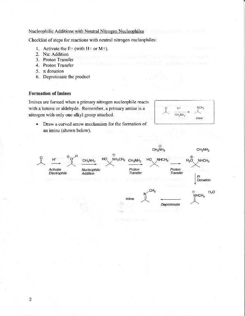 Nucleophilic Additions with Neutral Nitrogen Nucleophiles Checklist of ...