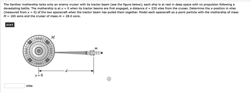 SOLVED: The Xanthar mothership locks onto an enemy cruiser with its ...