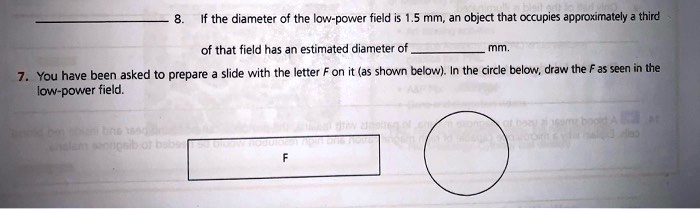 if the diamete of the low power field mm object that occupies ...