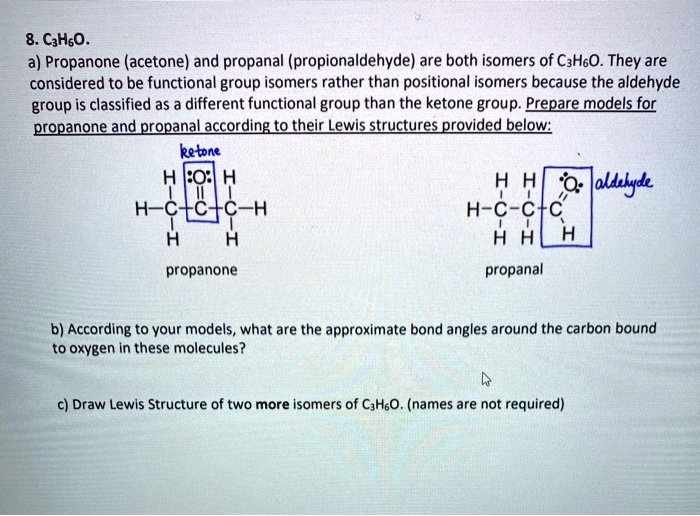 8 czhso a propanone acetone and propanal propionaldehyde are both ...