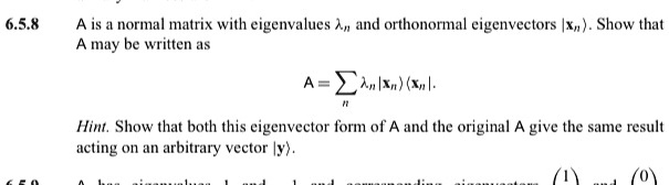Solved A Is A Normal Matrix With Eigenvalues An And Orthonormal