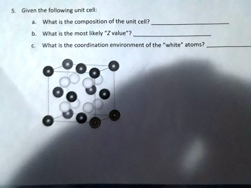 5 given the following unit cell 3 what is the composition of the unit ...