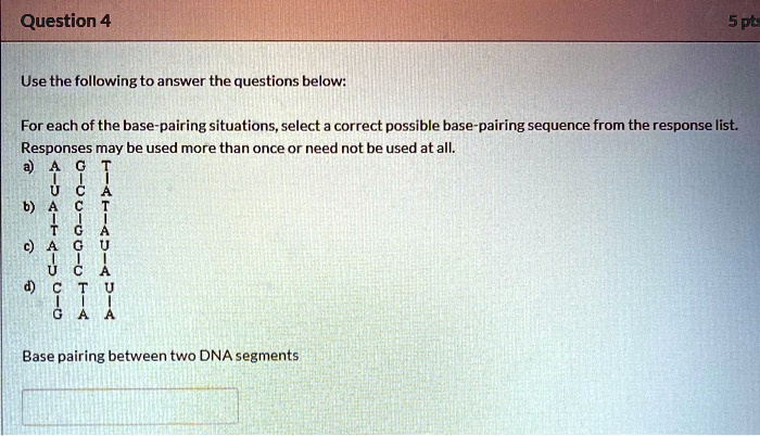 SOLVED: Question 4 Use the following to answer the questions below: For ...