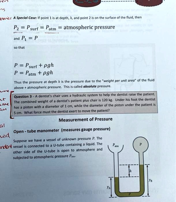 SOLVED: 75 Ie ( Speciol Case: If point Is at depth; and point 2 Is on ...