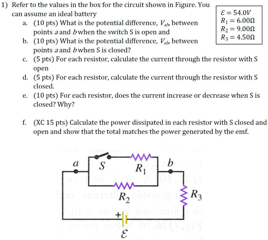 SOLVED: Refer to the values in the box for the circuit shown in Figure. You can assume an ideal ...