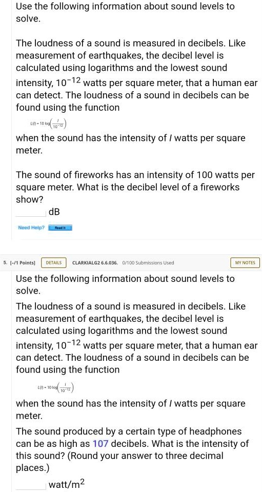 use the following information about sound levels to solve the loudness ...