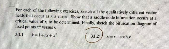 SOLVED: For each of the following exercises, sketch all the qualitatively different vector ...
