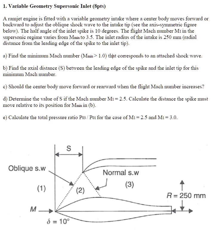 1variable geometry supersonic inlet 8pts a ramjet engine is fitted with ...