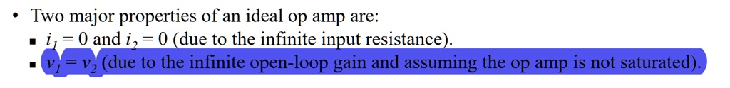 SOLVED: What does it mean when the op amp is not saturated? Why are the ...
