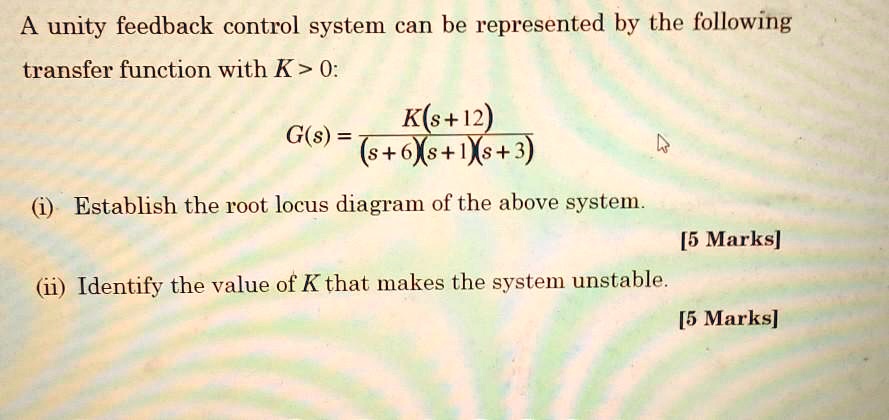 SOLVED: A unity feedback control system can be represented by the following transfer function ...