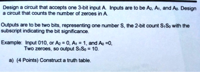 Design a circuit that accepts one 3-bit input A. Inputs are to be A2, A1, and Ao. Design a ...