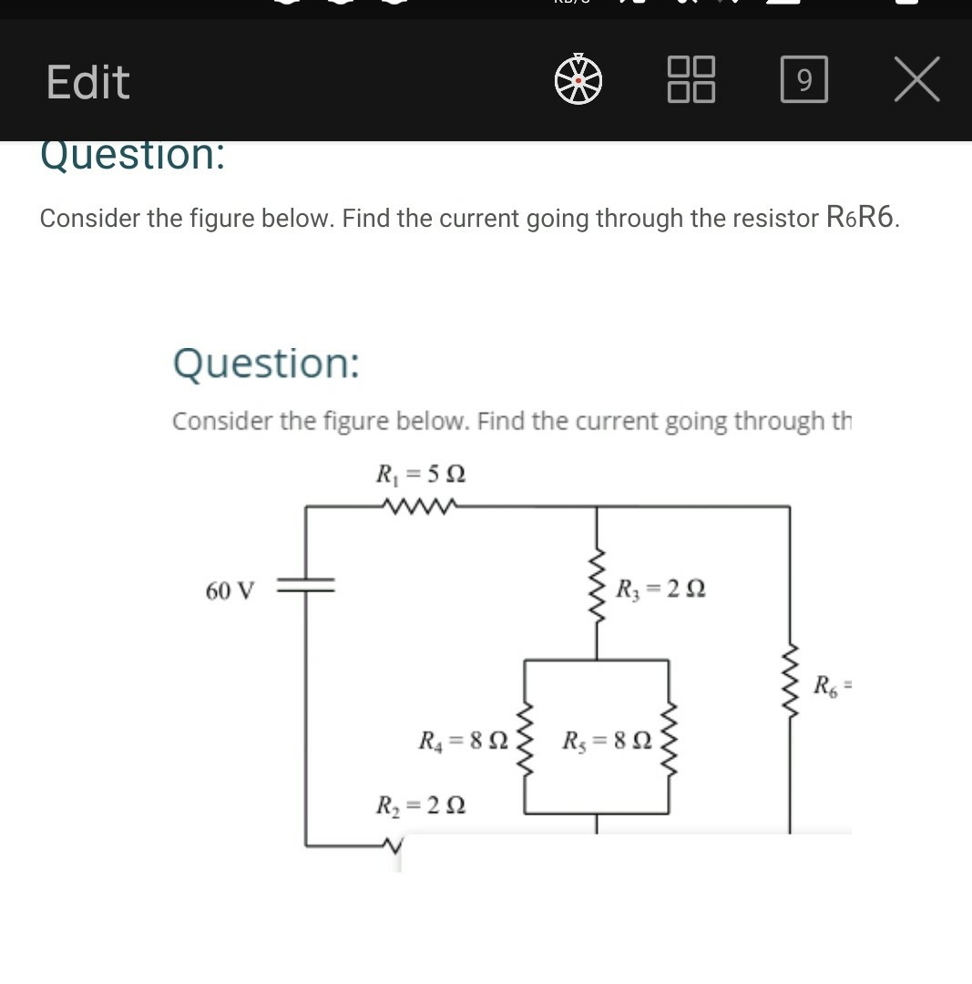 SOLVED: Question: Consider the figure below. Find the current going ...