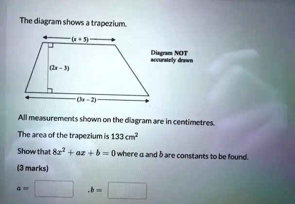 the diagram shows a trapezium diagram not accuricly drawn 2 3 all ...