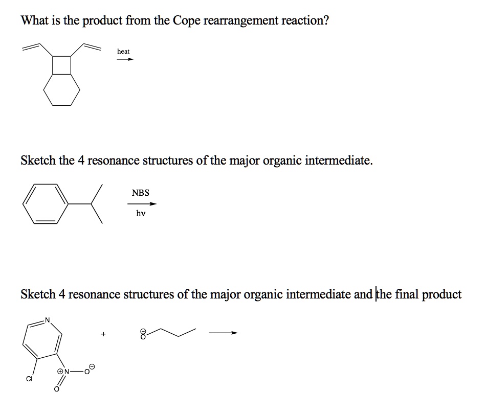 SOLVED: What is the product from the Cope rearrangement reaction? heat ...