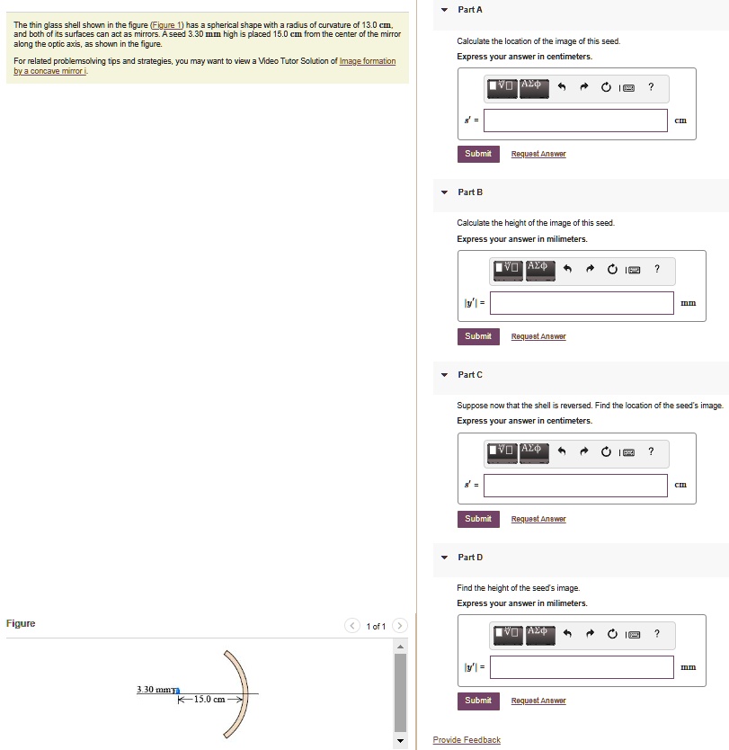 SOLVED: The thin glass shell shown in the figure (Figure 1) has a ...