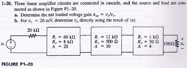 1 20 Three Linear Amplifier Circuits Are Connected In Cascade And The
