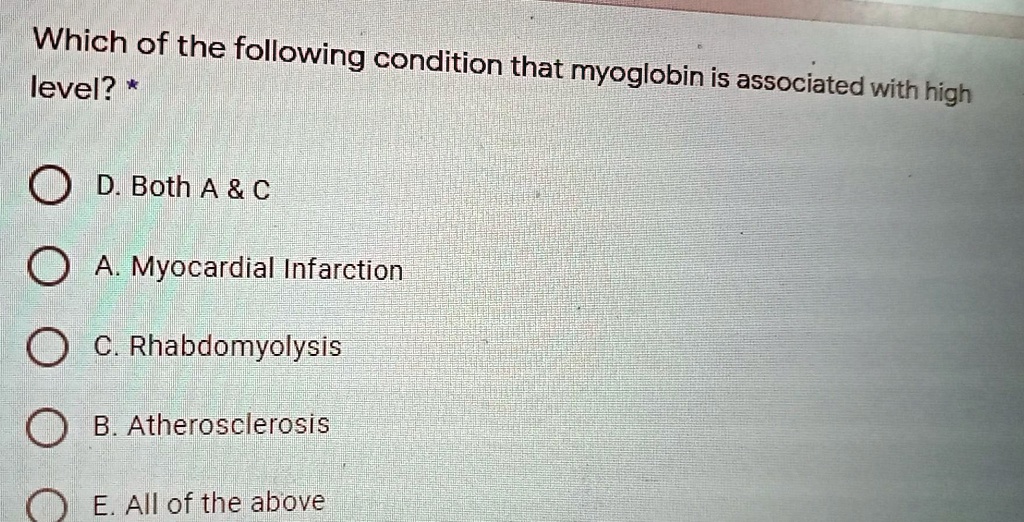 SOLVED: Which of the following condition level? that myoglobin is ...