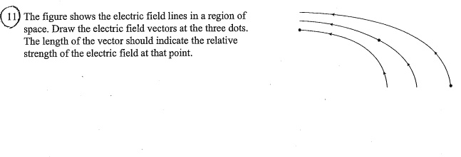 The figure shows the electric field lines in region of space. Draw the ...