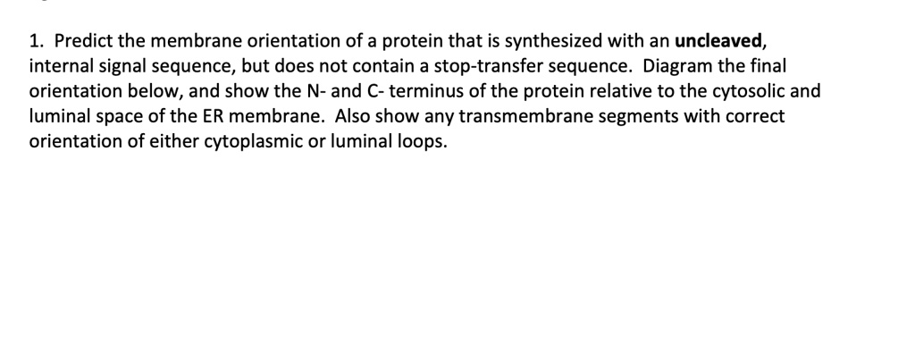SOLVED: Predict the membrane orientation of a protein that is ...