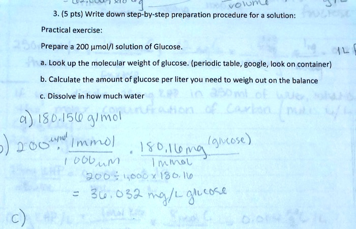 SOLVED: Title: Step-by-Step Procedure for Preparing a 200 Î¼mol/L ...