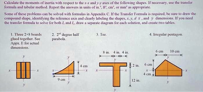 SOLVED: Calculate the moments of inertia with respect to the x-x and y ...