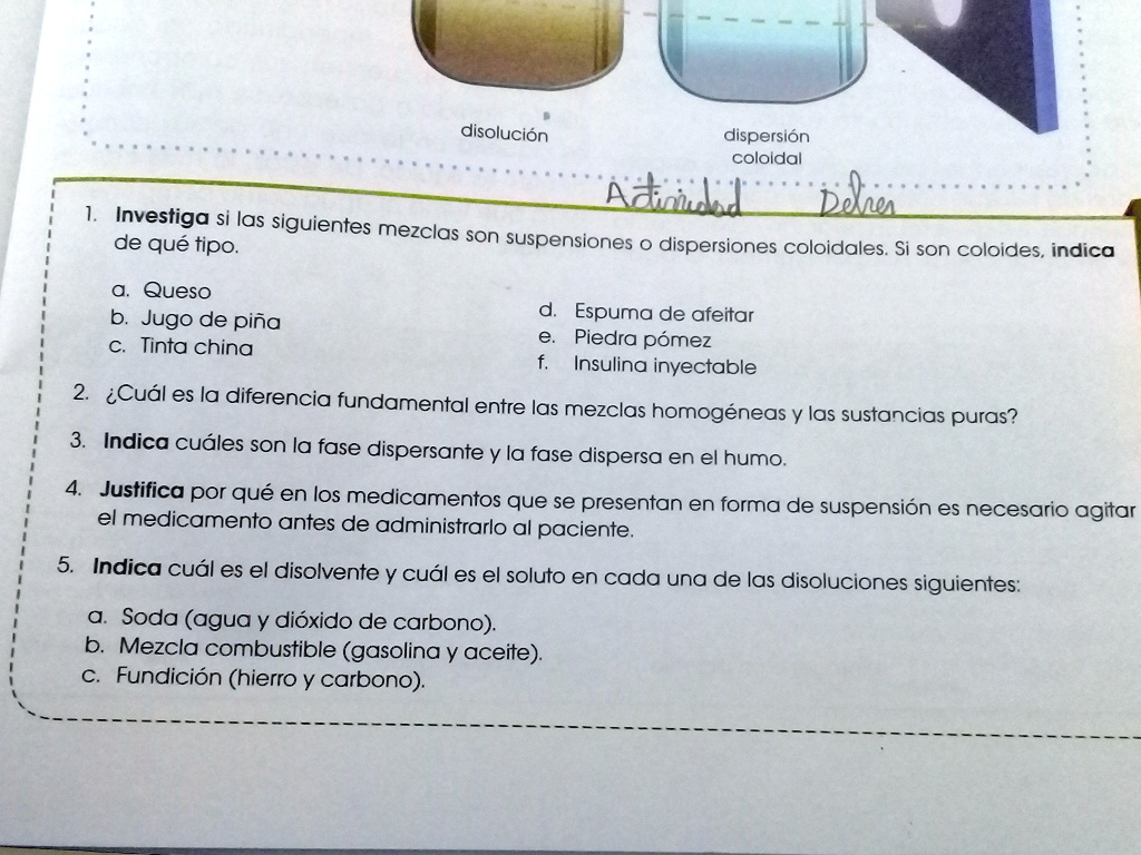 HOLA AYUDENME CON ESTAS PREGUNTAS POR FAVOR GRACIAS disolución ...