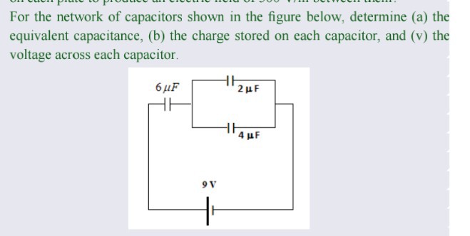 For the network of capacitors shown in the figure below, determine (a) the equivalent ...