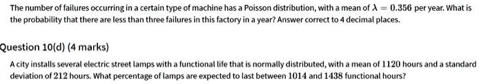 The number of failures occurring in a certain type of machine has a Poisson distribution, with a ...