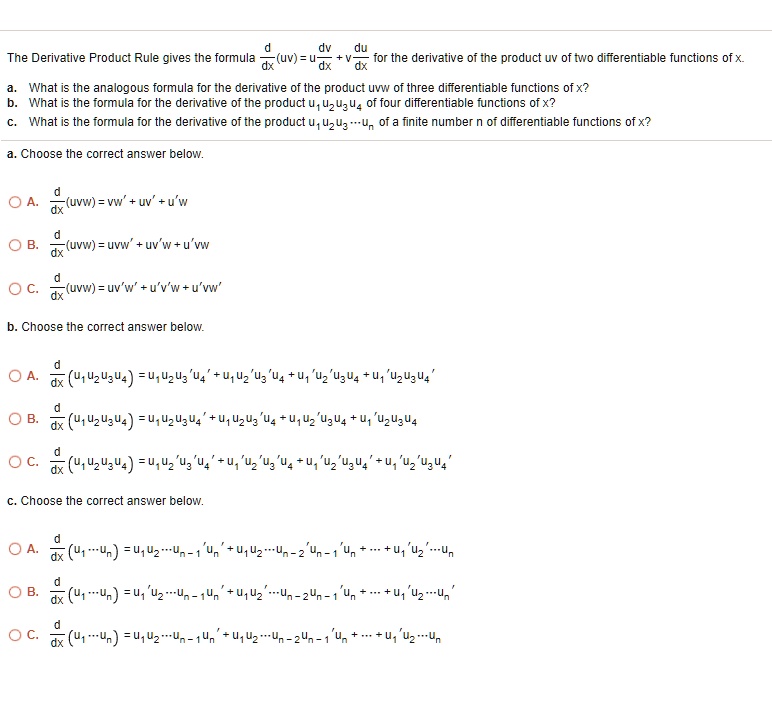 Product Rule Derivative Uv Product Rule Derivative Uv