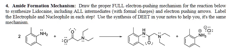 Amide Formation Mechanism: Draw the proper FULL electron-pushing ...