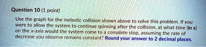 SOLVED: Question 10 (1 point) Use the graph for the inelastic collision ...