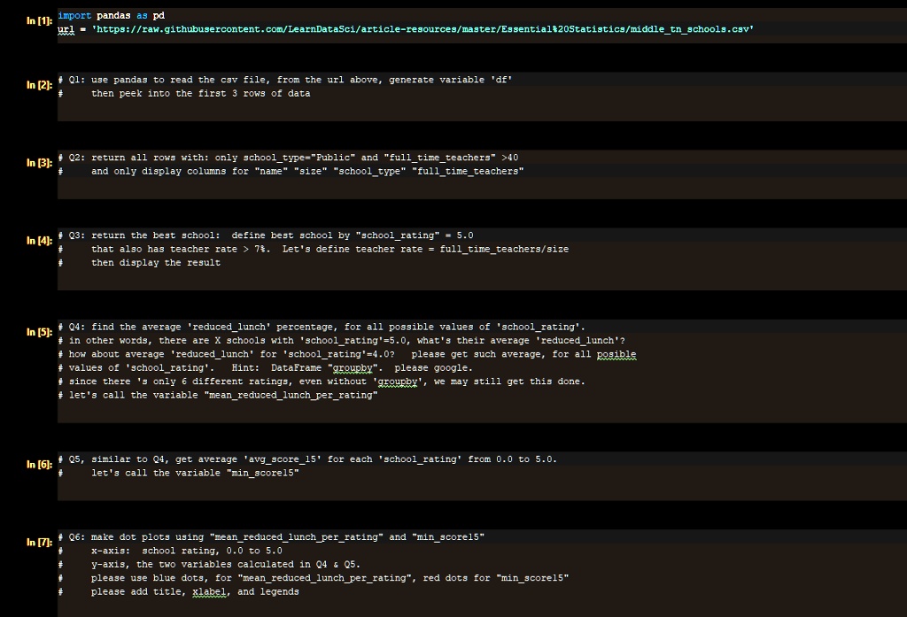 Import Pandas As Pd In1 Ql Use Pandas To Read The Csv File From The Url Above Generate Variable 6299