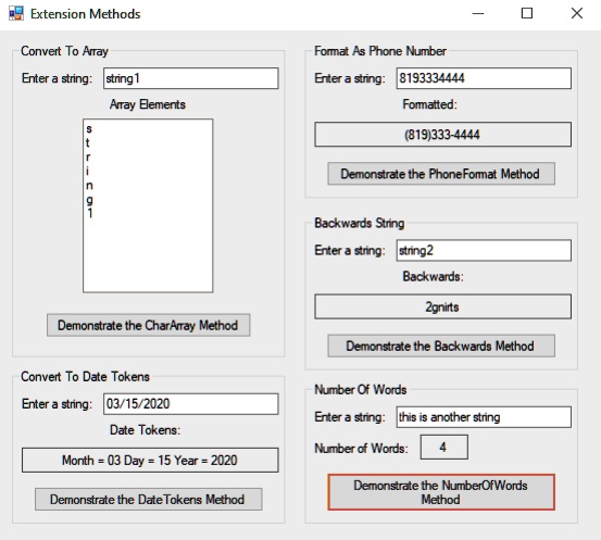 To Do In C In Windows Forms Write The Following Extension Methods And Demonstrate Them In An