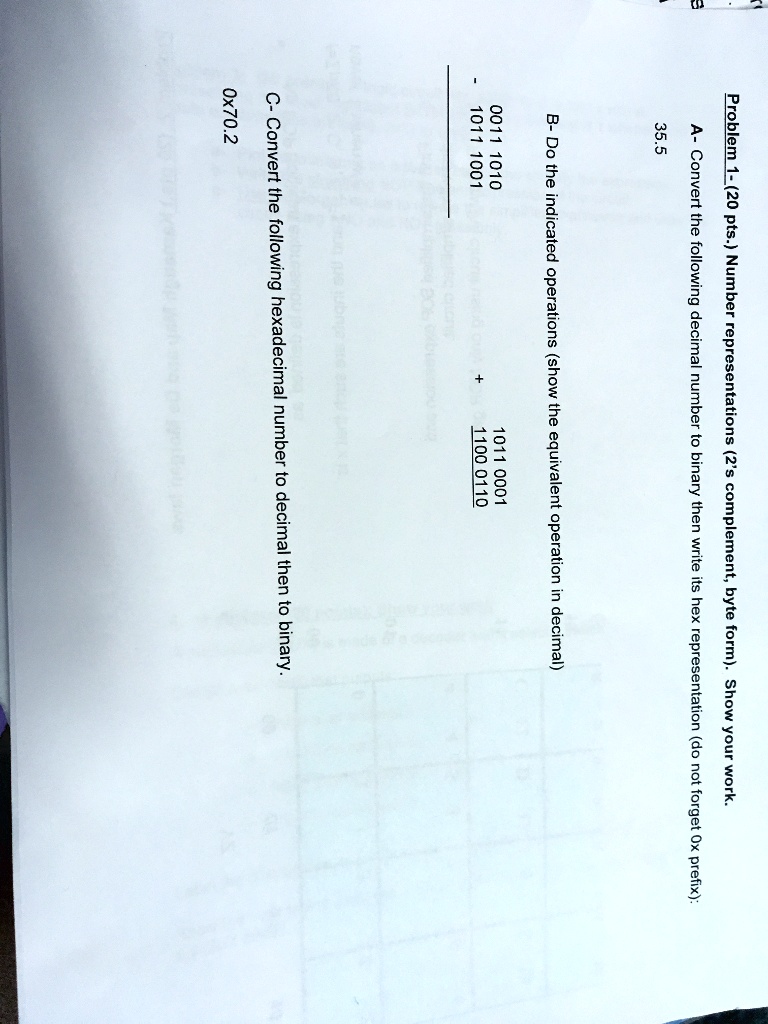 0x702 10111001 00111010 355Â°c Convert The Following Hexadecimal Number To Decimal Then To 