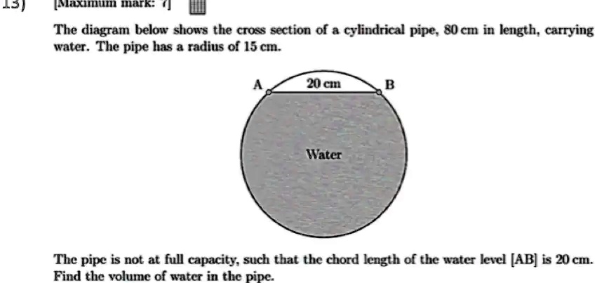 13) [Maximum mark: 7] The diagram below shows the cross section of a ...