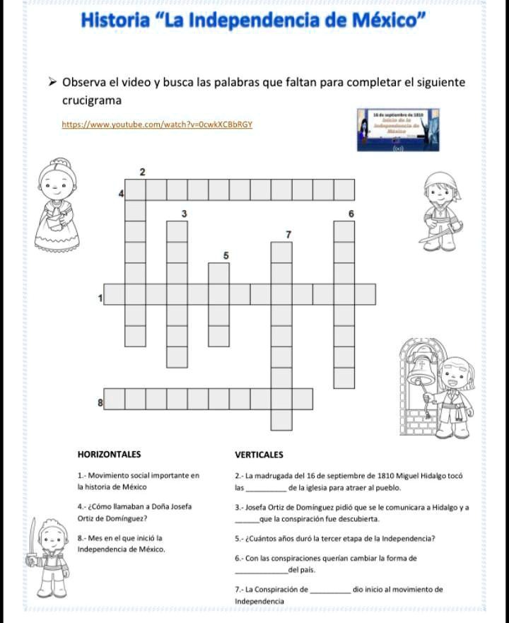 SOLVED: Ayuda le daré coronita Historia "La Independencia de México ...