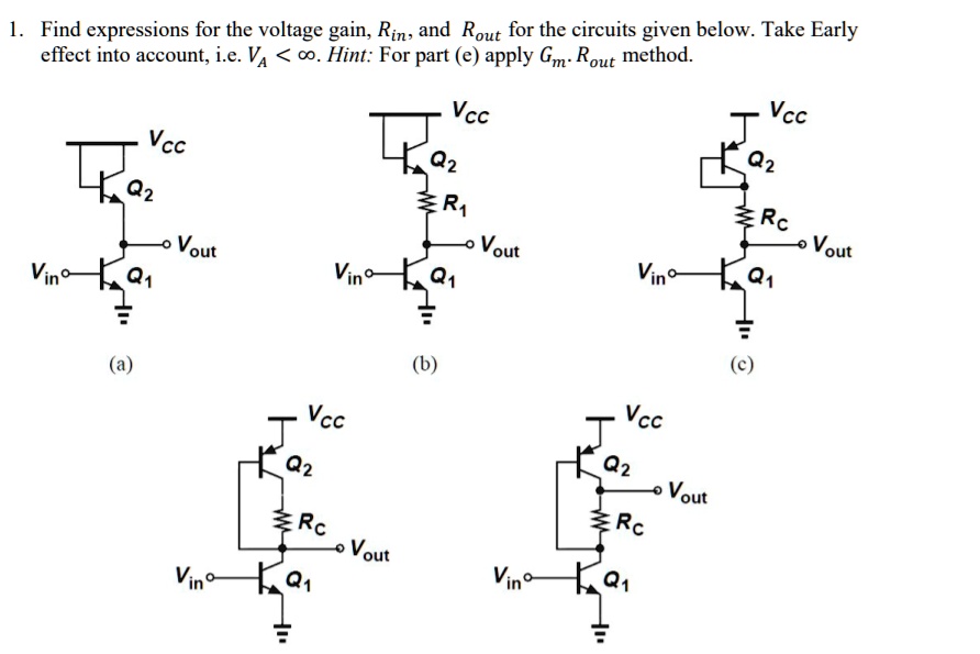SOLVED: Use the small signal model to obtain answer Find expressions ...