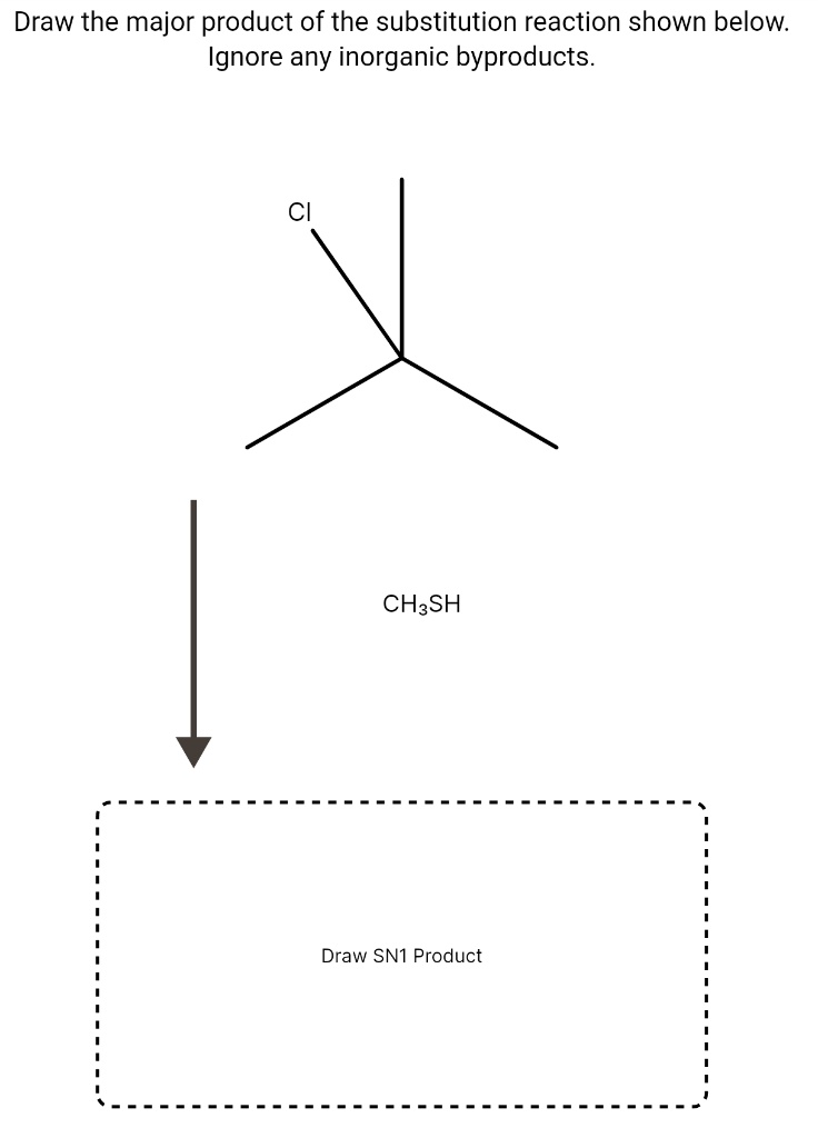 SOLVED: Draw the major product of the substitution reaction shown below: Ignore any inorganic ...