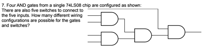SOLVED: Four AND gates from a single 74LS08 chip are configured as ...