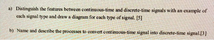SOLVED: a. Distinguish the features between continuous-time and ... SOLVED: a. Distinguish the features between continuous-time and ...